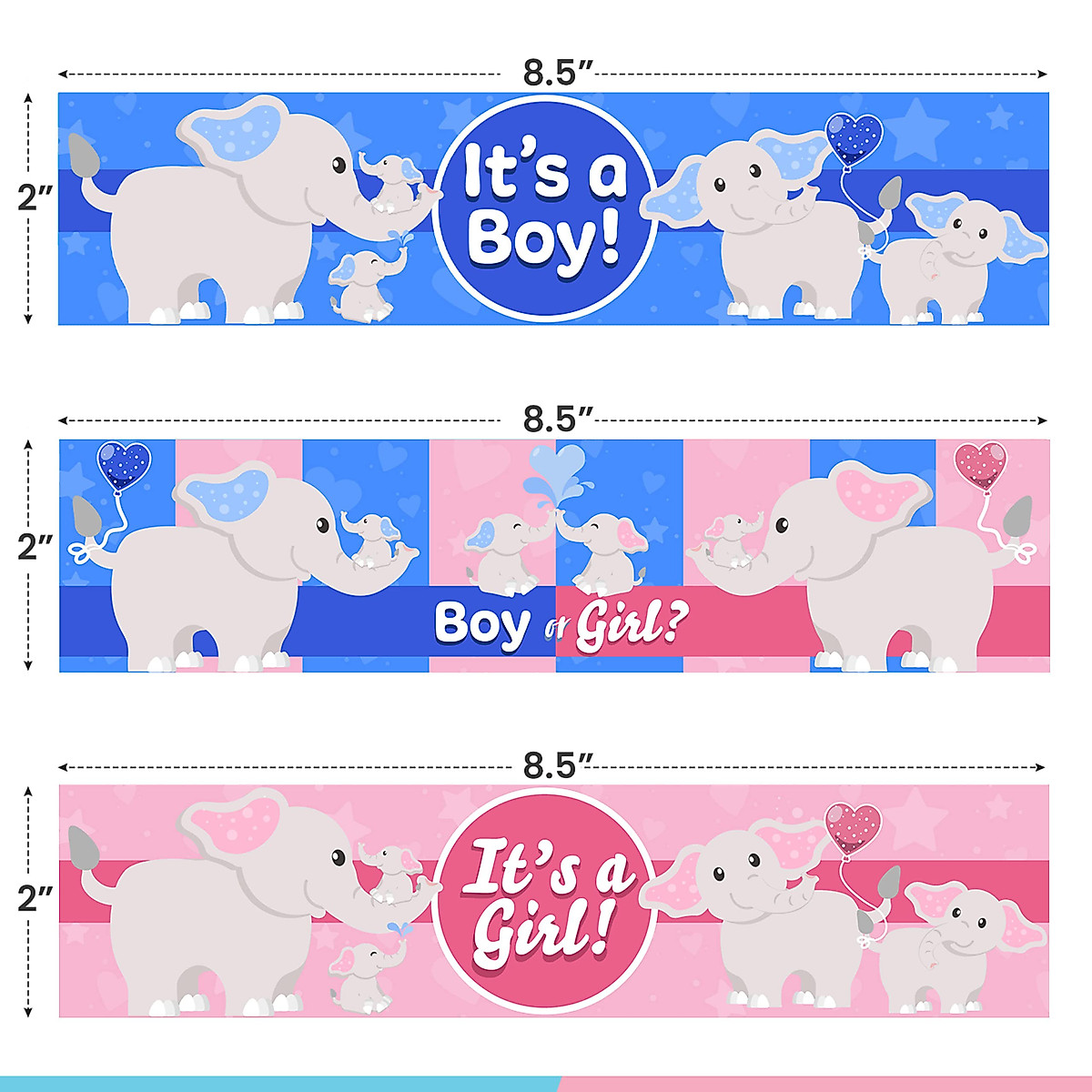 Super Cute, Waterproof, It's a Boy Water Bottle Baby Label 24PK. Fun, Unique Elephant Party Favor Designs. Durable, Blue Favors for Showers, Sprinkles or Gender Reveals. Great Drink Labels Guests Love