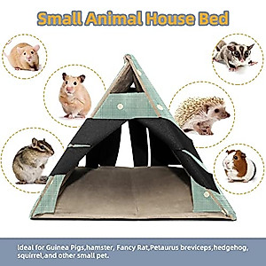 enheng Small Pet Hideout Geometric Retro Polka Dot Hamster House Guinea Pig Playhouse for Dwarf Rabbits Hedgehogs Chinchillas