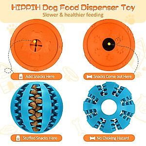 HIPPIH Interactive Dog Toys for Puppies 2 Pack, Dog Puzzle Toys for Small Dogs, Dog Balls for Medium Dogs, Treat Dispensing Dog Toys