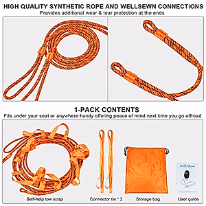 UCHENTON Tow Rope to Replace Towing Winch, A Self-Help Tow Strap, 8800lb 18ft Vehicles Recovery Rope, Emergency Recovery Gear for Offroad, Off Road Recovery Kit for Car Jeep ATV SUV, 1-Pack