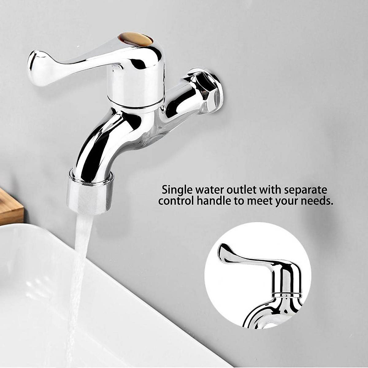 Zerone Plastic Faucet, Chrome Finish, Fish Tail, Wall Mount, Single Handle, Bathroom and Sink Use