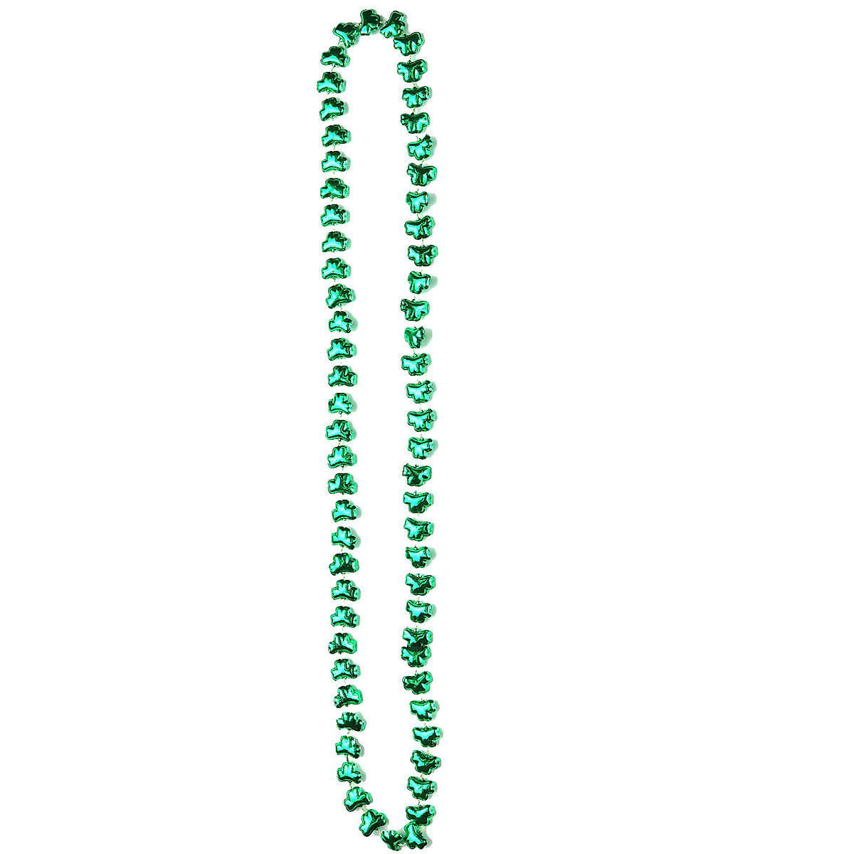 Skeleteen Green Shamrock Beads Necklaces - St Patricks Day Irish Clover Bead Necklace Party Favors Pack - 1 Dozen