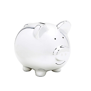 Tiny Ideas Ceramic Piggy Bank, Makes a Perfect Unique Gift, Nursery Décor, Keepsake, or Savings Piggy Bank for Kids