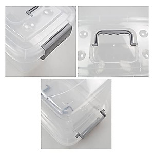 AnnkkyUS 6-pack Small Storage Bins with Lids, Clear Plastic Storage Boxes