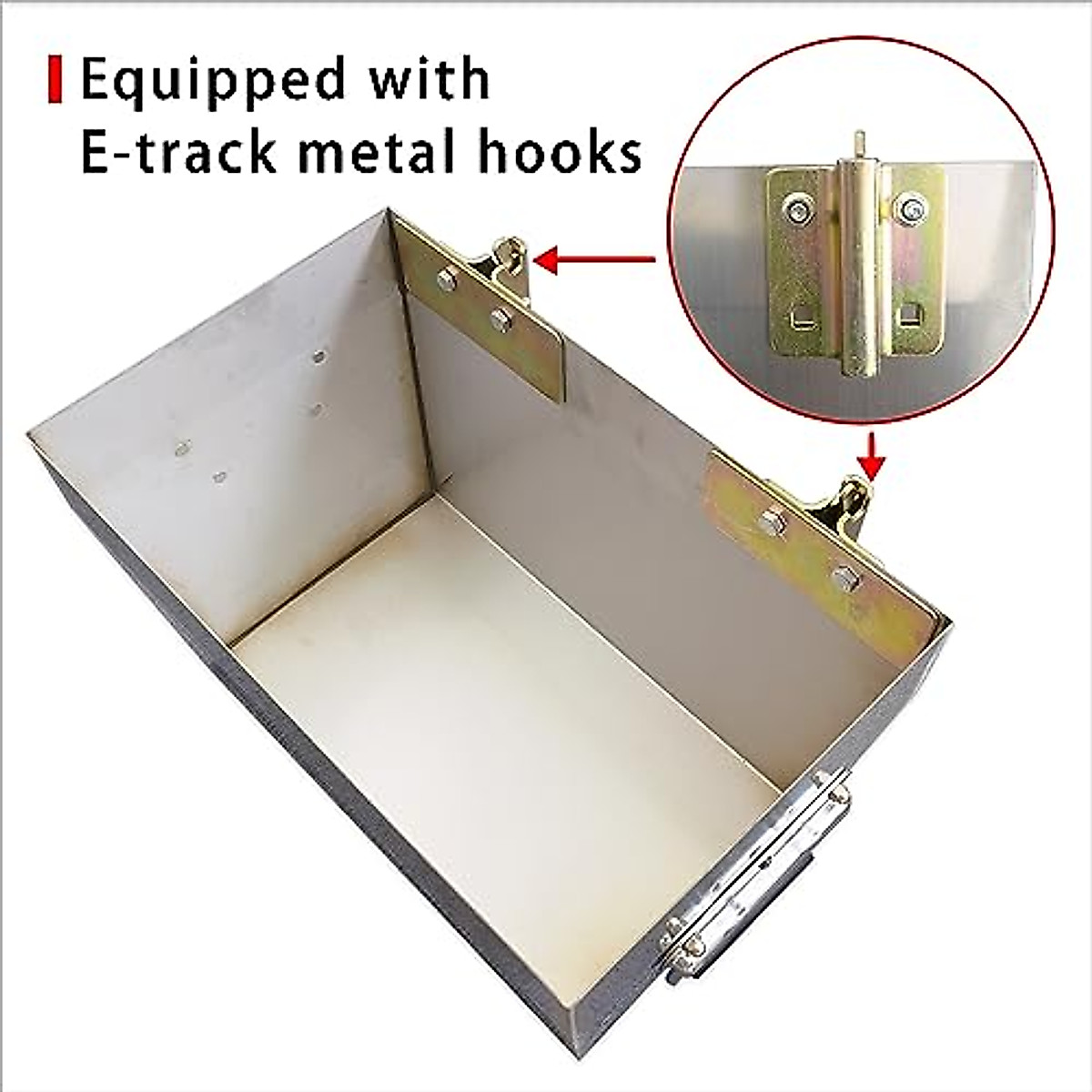 peastorm Etrack Accessories Stainless Steel Tool Box, E Track Accessories for Enclosed Trailer E-Track Storage Basket (2 Pack)