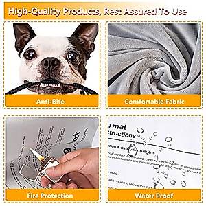 KONBACK Pet Heating Pad with Timer,Temperature Adjustable Electric Cat Dog Heating Pad Indoor Pet Heating Pads for Cats Dogs with Chew Resistant Cord, Pet Heated Bed Mat (Large, Grey)