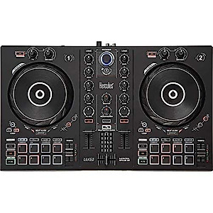 Hercules DJ 2 Control Inpulse 300, Black with 8in Stereo Mini to Dual RCA Y-Cable (6') Bundle, Speaker