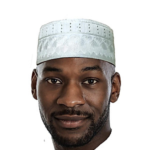 Dupsie's White Kofia Hat African Embroidered Kufi Cap