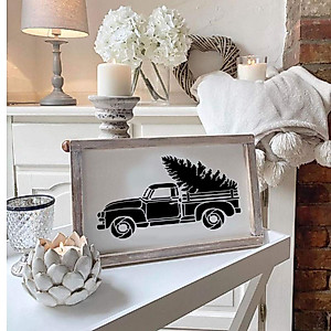 8Pcs Large Christmas Stencils-12x12 Inches Reusable Merry Christmas Stencils Including Candy Cane/Christmas Tree/Gingerbread/Reindeer/Jingle All The Way, Make Your Own Farmhouse Christmas Wood Signs