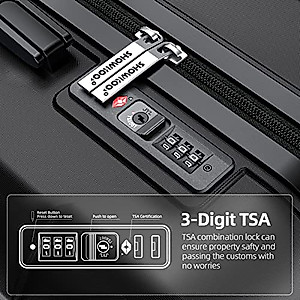 SHOWKOO Luggage Sets Expandable PC+ABS Durable Suitcase Double Wheels TSA Lock 3pcs Black