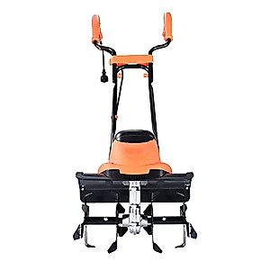 Kapoo Working Depth Electric Garden Tiller Electric Cultivator 14 Inch 8.5 Amp Tilling Width 8-Inch Electic Trillerbb05,Black Orange