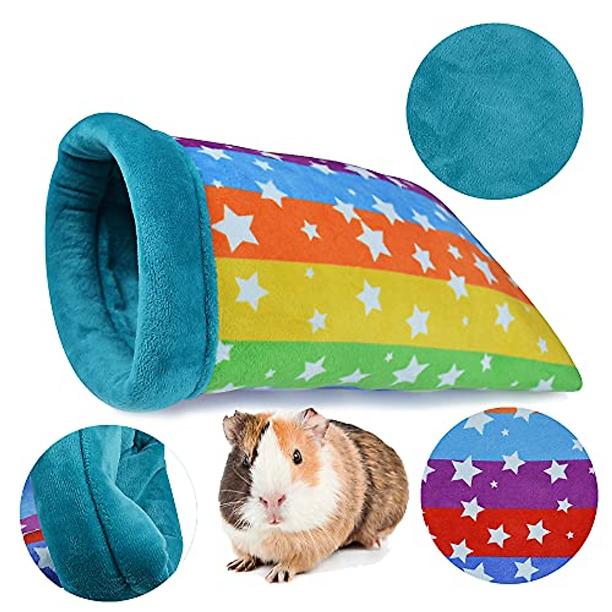 HOMEYA Hamster Sleeping Bag, Small Pet Animals Soft Flannel House Bed Nest Hideout Pouch Sack Sleeping Bed for Hedgehog Squirrel Bunny Guinea Pig Rat Warm Cage Decor Accessory (14 * 11 inch)