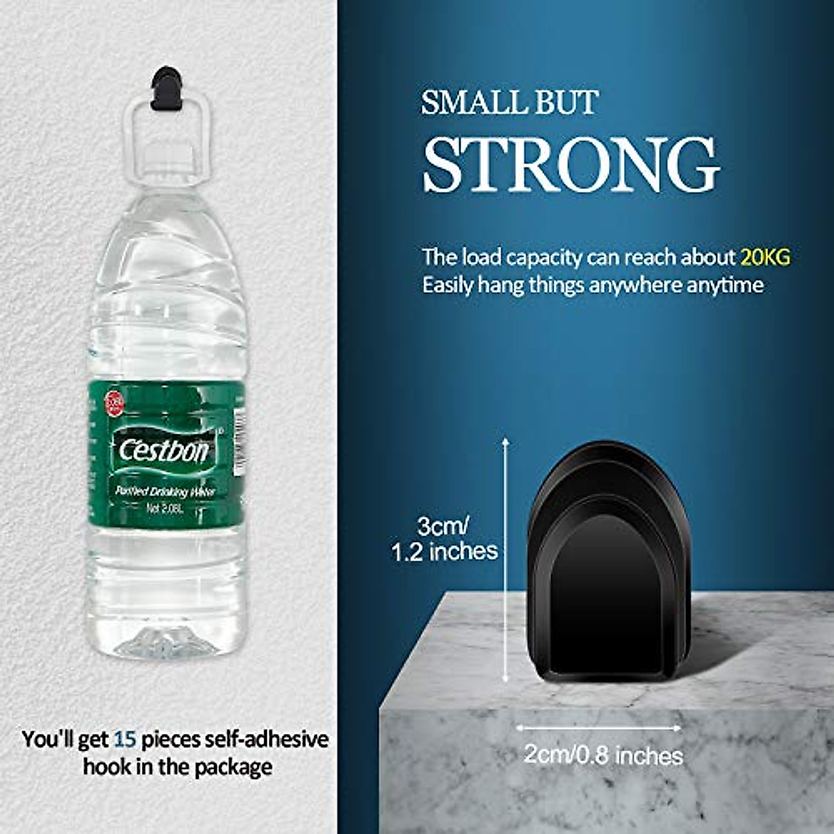 Frienda 15 Pieces Car Black Sticky Hooks Multifunctional Vehicle Adhesive Hooks Hanging Car Storage Hooks for Key USB Cable Earphone Cable Holder Vehicle Decor