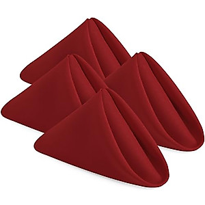 Utopia Home [24 Pack, Red] Cloth Napkins 17x17 Inches, 100% Polyester Dinner Napkins with Hemmed Edges, Washable Napkins Ideal for Parties, Weddings and Dinners