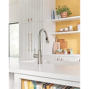 Moen Riley Spot Resist Stainless Hands-Free Touchless Sensor Single Handle Pull Down Kitchen Faucet, 7402EWSRS