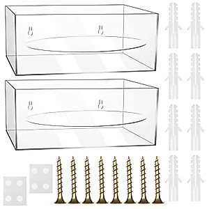 Haomian 2 Pcs Trash Bag Dispenser Roll Holder Grocery Plastic Bag Holder Saver Acrylic Garbage Bag Dispenser 10 x 4 x 4 Inches with Mounting Accessories for Kitchen Restroom Office (10 x 4 x 4 Inch)