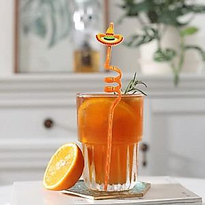 24 Pieces Cinco De Mayo Party Plastic Drinking Straws,Reusable Drinking Straws,for Mexican Fiesta Themed Birthday Party supplies,8 Styles