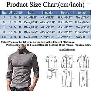 Men's Fashion Mock Turtleneck T-Shirts Long Sleeve Pullover Sweater Basic Designed Undershirt Slim Fit Top(Khaki,Medium)