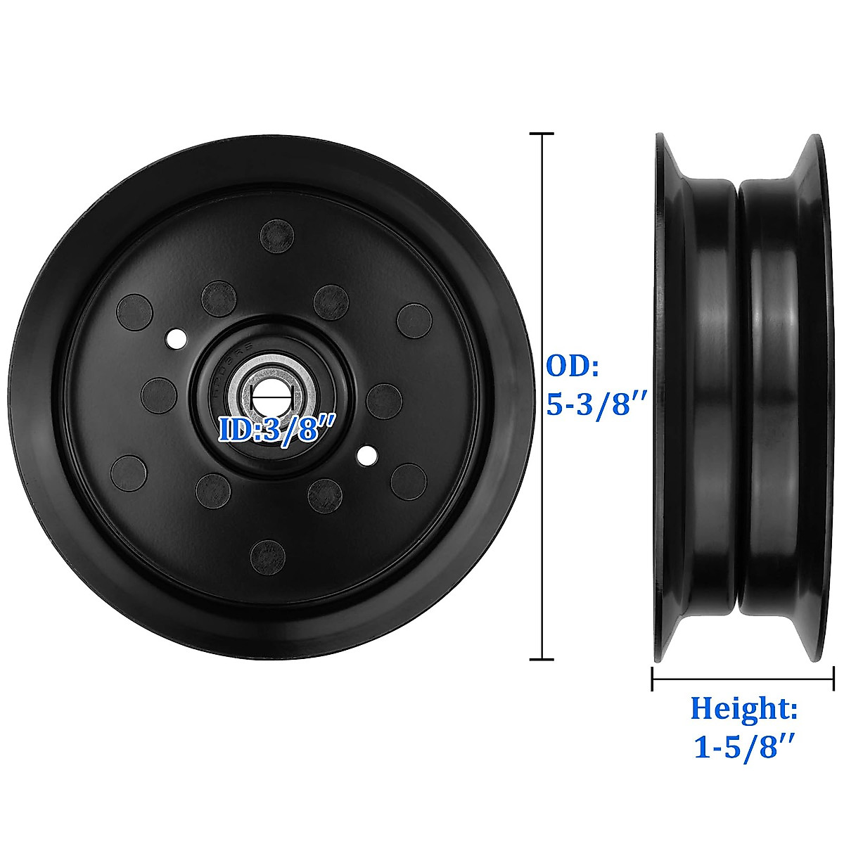 UP2WIN Flat Idler Pulley Compatible with Craftsman Husq Ariens Sears Poulan Riding Lawn Mower Tractor with 42" 46" 48" 54” Deck, Replace 197379, 196106