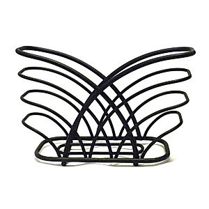 Spectrum Flower Napkin Holder (Black) - Dispenser & Décor for Kitchen, Dining Room, Outdoor, & Bar Tabletop Storage