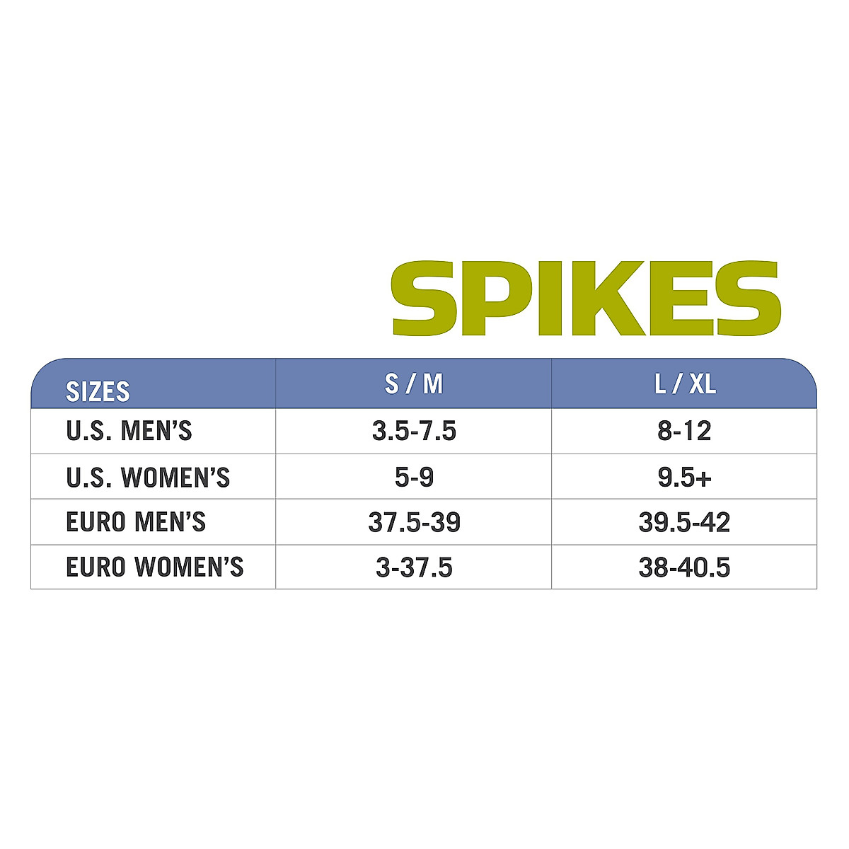 Yaktrax Spikes for Walking on Ice and Snow (1 Pair), :Large/X-large (Shoe Size: W 9.5+/M 8-12) , Black