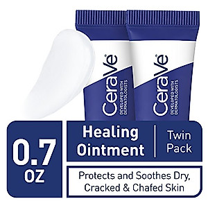 CeraVe Healing Ointment | 2 Pack (0.35 Ounce Each) | Cracked Skin Repair Skin Protectant with Petrolatum Ceramides | Lanolin Free | Packaging May Vary