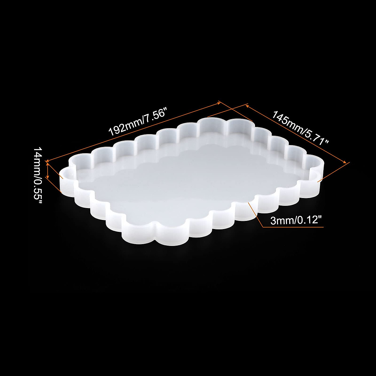 HARFINGTON Large Silicone Tray Mold 7.6"x5.7" Irregular Rectangle Resin Coaster Resin Mold Epoxy Resin Casting for Home Decoration Gift Desktop Decor