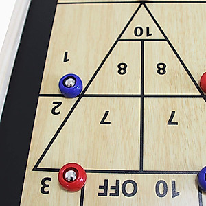 Yard Games Curling and Shuffleboard 2 in 1 Table Top Game with 8 Rolling Discs