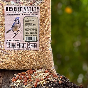 Desert Valley Waste Free Seed, All Natural, Non-GMO Premium Wild Bird and Wildlife Food for Jays, Dove, Cardinals, Squirrels, Chipmunks and More (10 Pounds)