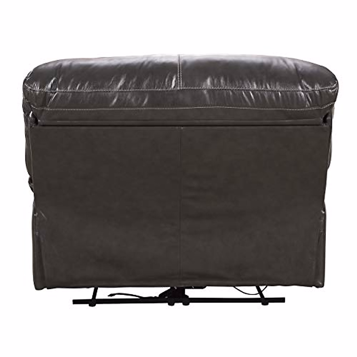 Signature Design by Ashley Hallstrung Leather Adjustable Oversized Power Recliner with USB Charging, Gray