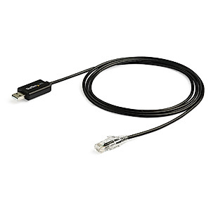 StarTech.com 6 ft (1.8 m) Cisco USB Console Cable - USB to RJ45 Rollover Cable - 460Kbps - Windows, Mac and Linux Compatible - M/M (ICUSBROLLOVR),Black