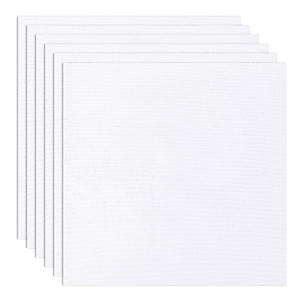 6 Pieces Embroidery Fabric Squares White Embroidery Cloth Fabric Cotton, 11.8 Inch Embroidery Canvas Cross Stitch Fabric Cotton for Handmade Needlework DIY Clothing Crafts Flower Pot Decoration