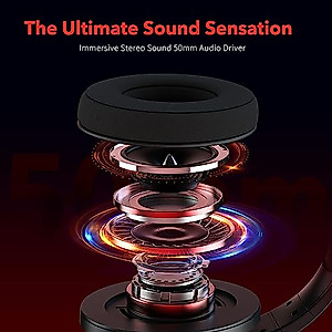 NUBWO N20 Gaming Headset with Mic - Compatible with PS5, Xbox One, Nintendo Switch Lite, PC, Laptop, and Mac, Over Ear Headphones with Noise Cancelling Microphone