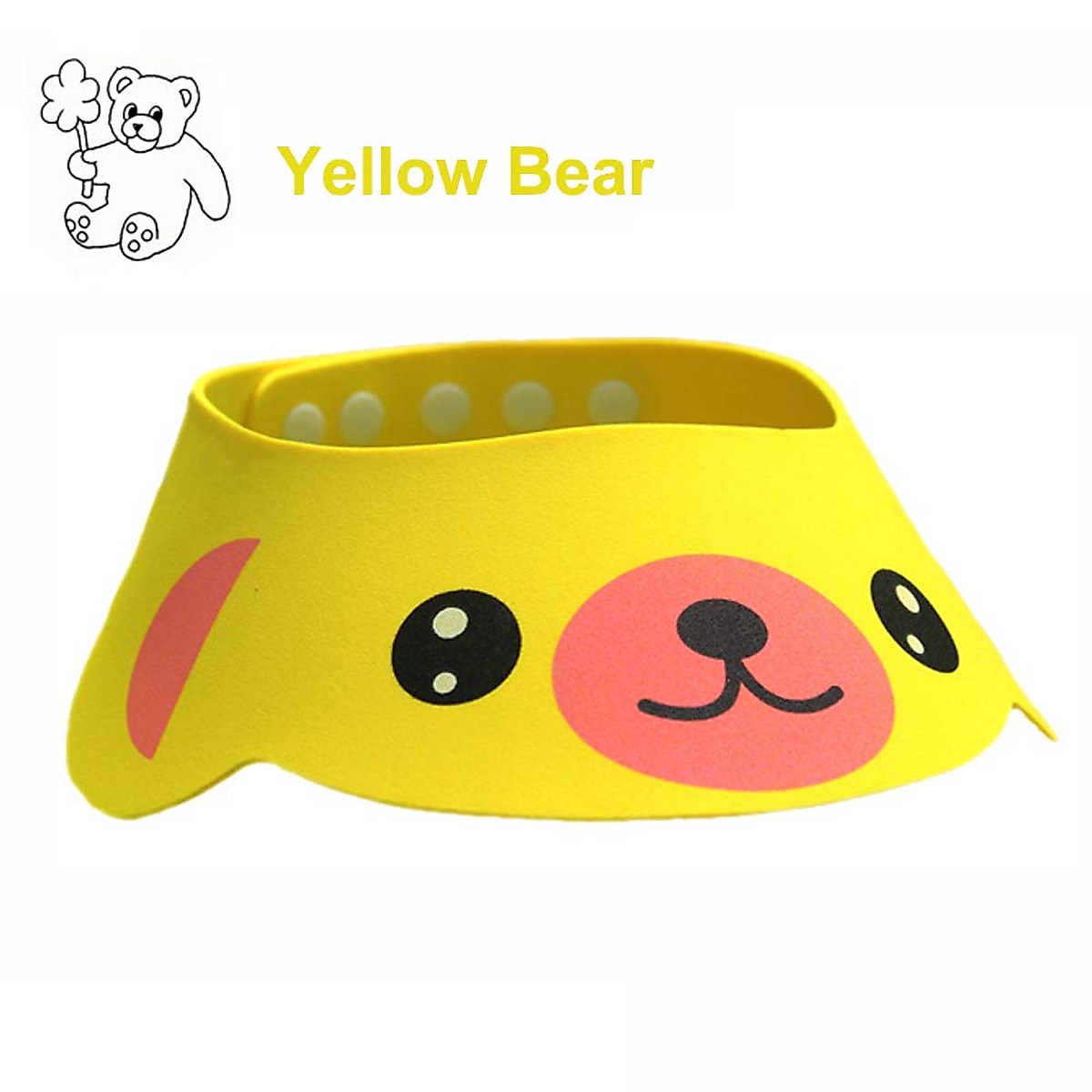 3PCS Baby Shower Bathing Cap Cartoon Frog Pig Bear Shampoo Hat Protection Bathing Visor Cap with Four Gear Adjustments By Rely2016