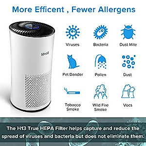 LEVOIT Air Purifier for Home Large Room with H13 True HEPA Filter & Air Purifier for Home Allergies Pets Hair Smokers in Bedroom, H13 True HEPA Air Purifiers Filter, for Large Room, Core 300, White