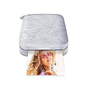 HP Sprocket Portable 2x3" Instant Color Photo Printer (Luna Pearl) Print Pictures on Zink Sticky-Backed Paper from your iOS & Android Device.