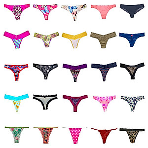 Dircho Women Underwear Variety of Panties Thong G-string T-back Tanga Pack of 10&20 (10 Pcs, Large)