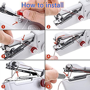 29 Pcs Handheld Sewing Machine, Mini Sewing Machines, Hand Cordless Sewing Tool,Easy-to-operate, More Friendly to the Handicapped, Portable Sewing Threads Kit for DIY Fabrics Clothes Home Travel
