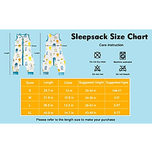 MOEMOE BABY Sleep Sack with Feet, Baby Sleeping Bag Sleeveless, Wearable Blanket Baby with Legs, Cotton Toddler Sleep Sack, 12Months - 7T
