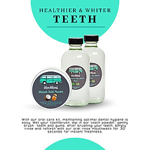 Vanman's - Oral Mouth Care Kit with Powder Toothpaste (2.5 Ounce) and Two Oral Rinse Mouthwash (8 Ounce) - Aloe, Mint Remineralizing Mouthwash and Tooth Powder with Coconut Charcoal, Egg Shell Powder