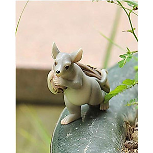 starbluegarden Amusing Mini Mouse with Bag Statue Figurine Ornament Home Fairy Garden Decor for Bookshelf Flowerpot