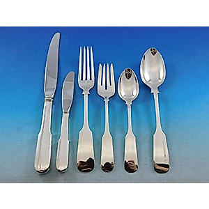 Old English Tipt by Gorham Sterling Silver Flatware Set 12 Dinner Service 78 Pcs