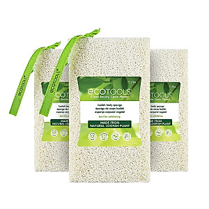 EcoTools Loofah Body Sponge, Mesh Netting Loofah, Exfoliating Body Scrubber, for Men & Women, Eco-Friendly Bath Sponge, Gentle Cleansing, Self-Tan Prep, Vegan & Cruelty-Free, 3 Count