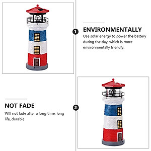 BESPORTBLE Solar Light Lamp Decorative Lighthouse Solar Lamp Garden Lighthouse Patio Lamp Yard Lamp Yard Light Patio Light Outdoor Light Solar Lighthouse