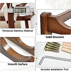 IWNTWY Wine Rack, 12 Bottles 3-Tier Free Standing Wine Racks, Bamboo Wine Rack Countertop Holder Storage Shelf for Kitchen Cabinet Dining Room Bar (Brown)