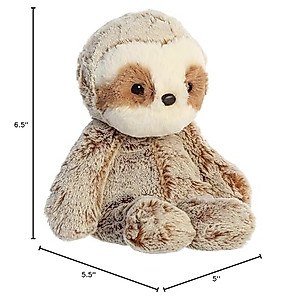 Aurora® Snuggly Sweet & Softer™ Sloth Stuffed Animal - Comforting Companion - Imaginative Play - Brown 9 Inches