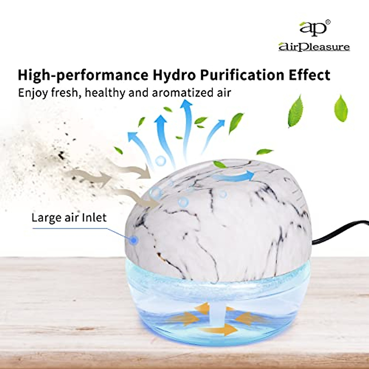 ap airpleasure 3-Pack Water-Based Purifier Air Washer, Air Revitalizer & Fresh Aire Freshener, Air Fresher with 7 LED Color Changing Mood Light for Rooms