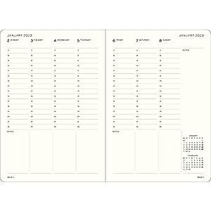 LEUCHTTURM1917-18-month Medium A5 Hardcover Academic Week Planner, Jul. 2022 - Dec. 2023, English (Black)