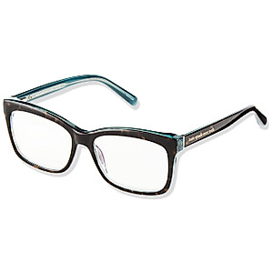 Kate Spade New York Women's Kate Spade Female Optical Style Dollie Rectangular Reading Glasses, Havana Blue/Demo Lens, 53mm, 15mm + 2