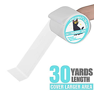 Polarduck Anti Cat Scratch Tape, 4 inches x 30 Yards Cat Training Tape, 100% Transparent Clear Double Sided Cat Scratch Deterrent Tape, Furniture Protector for Couch, Carpet, Doors, Pet & Kid Safe